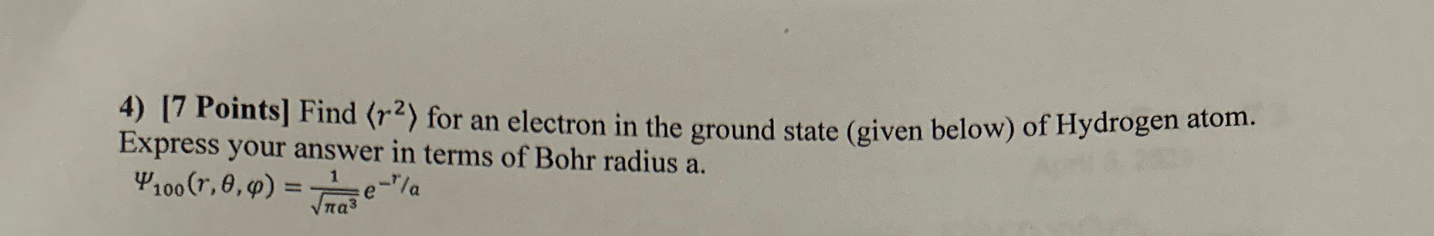 Solved [7 ﻿Points] ﻿Find (:r2:) ﻿for an electron in the | Chegg.com