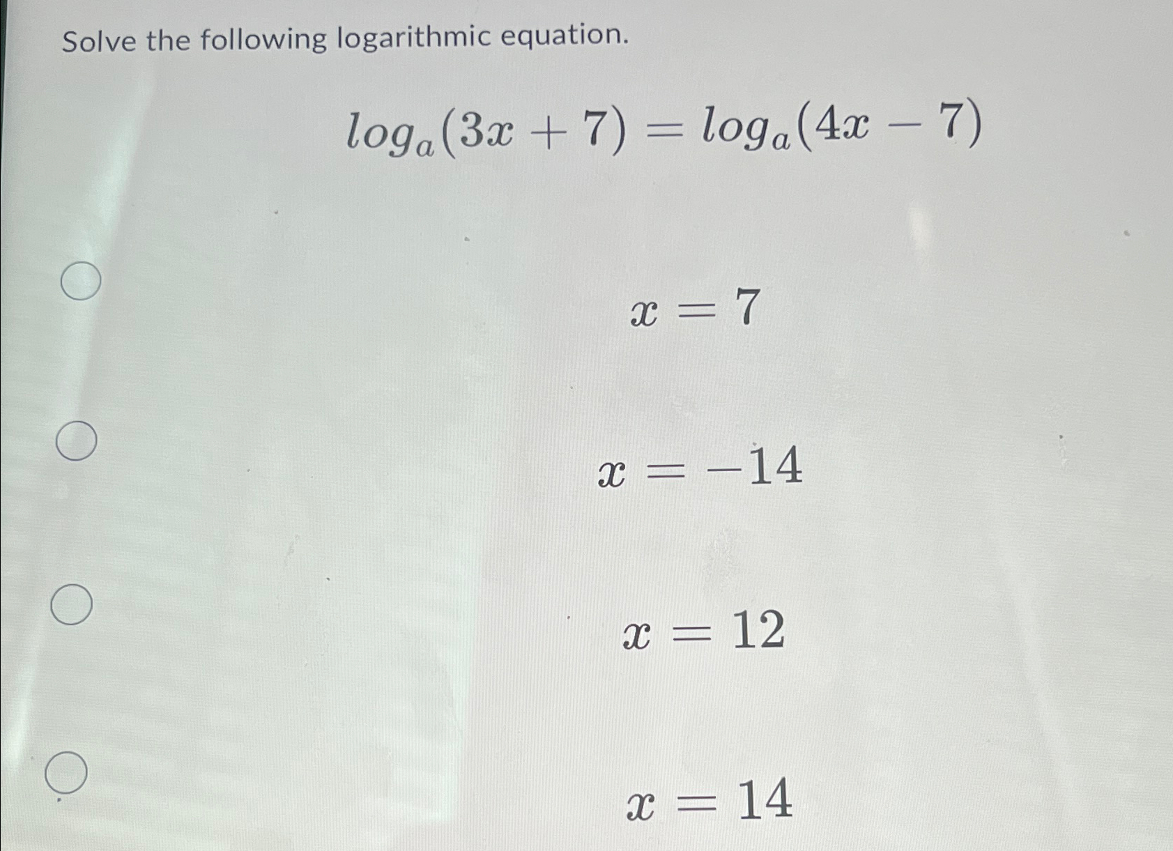 Solved Solve the following logarithmic | Chegg.com