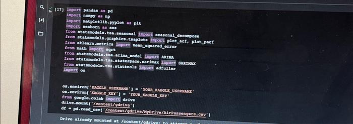 "Air Passenger" on kaggle please use correct syntax | Chegg.com