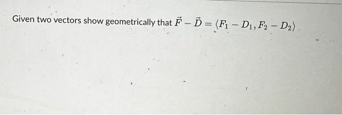 Solved Given two vectors show geometrically that | Chegg.com