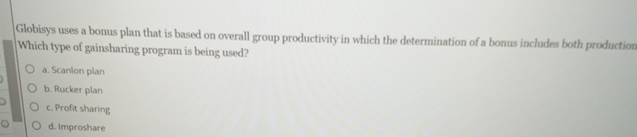 Solved Globisys uses a bonus plan that is based on overall | Chegg.com