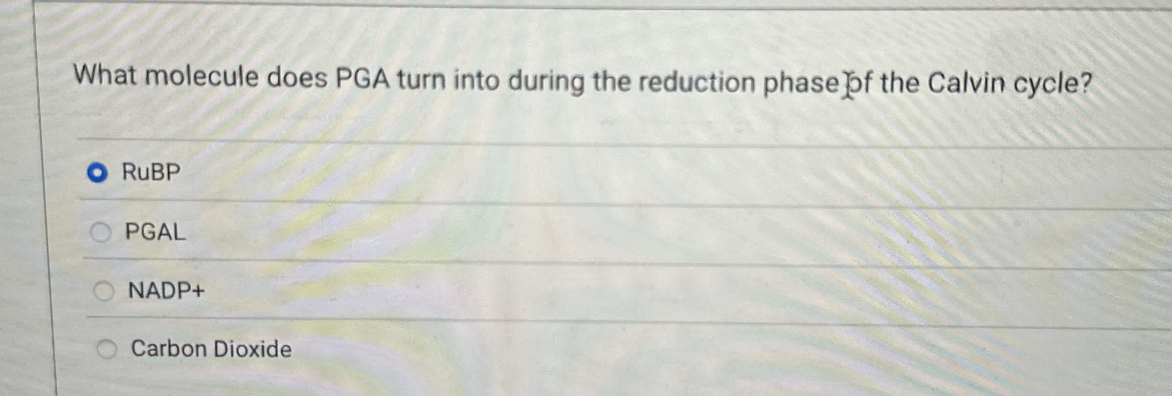 Solved What molecule does PGA turn into during the reduction | Chegg.com