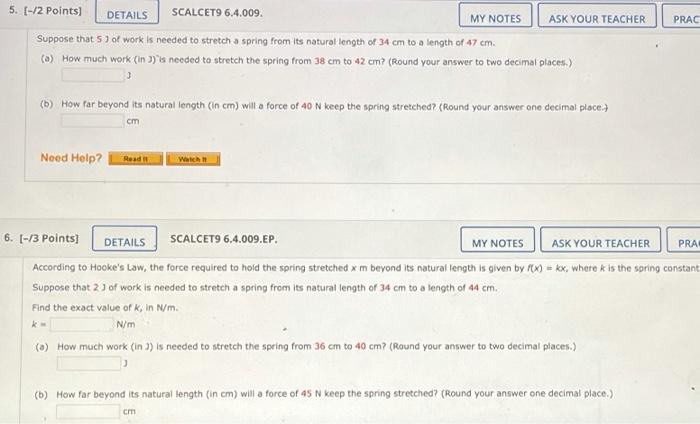 Solved PRAC 5. (-/2 Points) DETAILS SCALCET9 6.4.009. MY | Chegg.com Solved PRAC 5. (-/2 Points) DETAILS SCALCET9 6.4.009. MY | Chegg.com