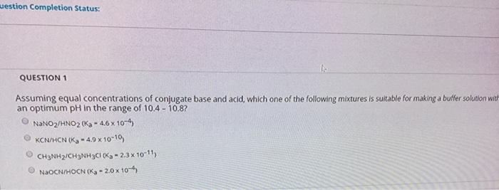 Solved uestion Completion Status: QUESTION 1 Assuming equal | Chegg.com