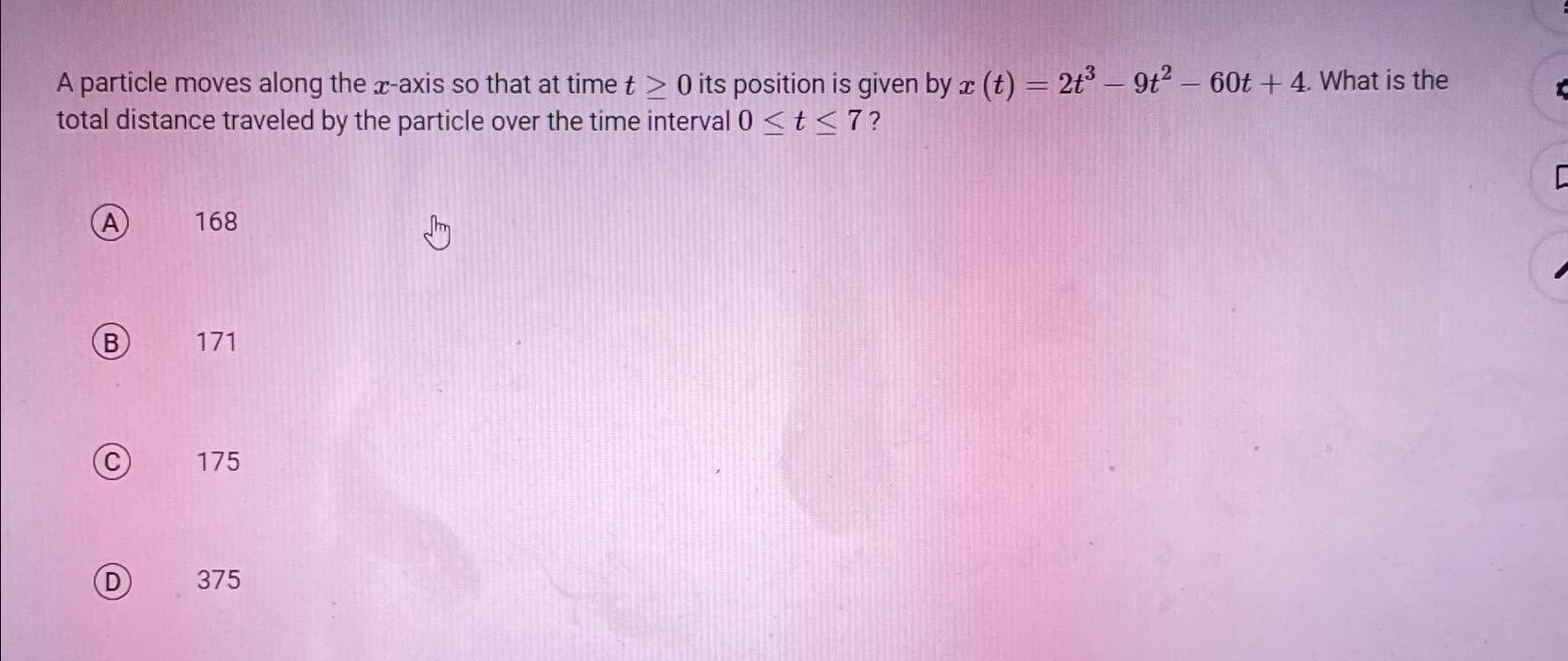 Solved A particle moves along the x-axis so that at time t≥0 | Chegg.com