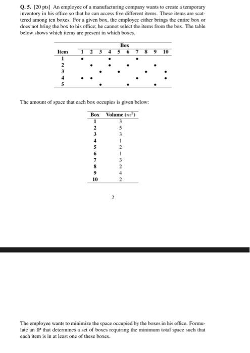Solved Q. 5. (20 pts) An employee of a manufacturing company | Chegg.com Solved Q. 5. (20 pts) An employee of a manufacturing company | Chegg.com