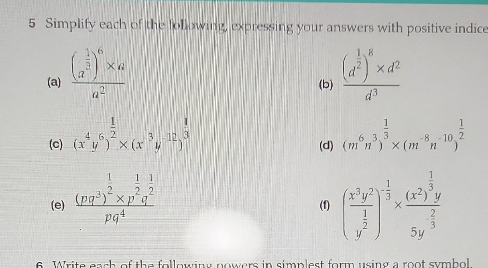 Solved simplify each of the following, expressing your | Chegg.com