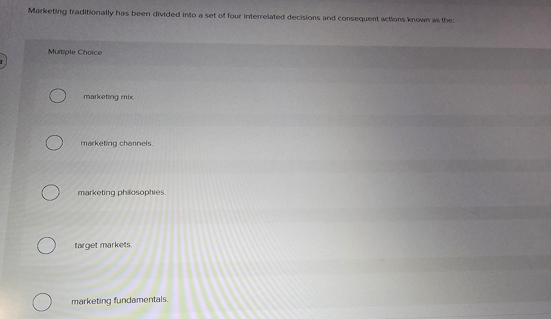 Solved Marketing traditionally has been divided into a set | Chegg.com