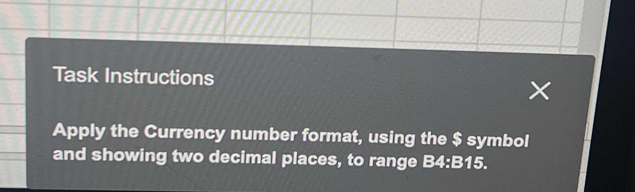 Task InstructionsApply the Currency number format, | Chegg.com