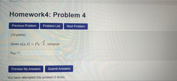 Solved Homework4 Problem 4 Previous Problem Problem List 