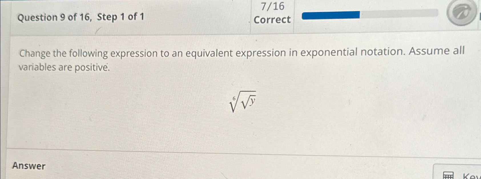 Solved Question 9 ﻿of 16 , ﻿Step 1 ﻿of 17/16CorrectChange | Chegg.com