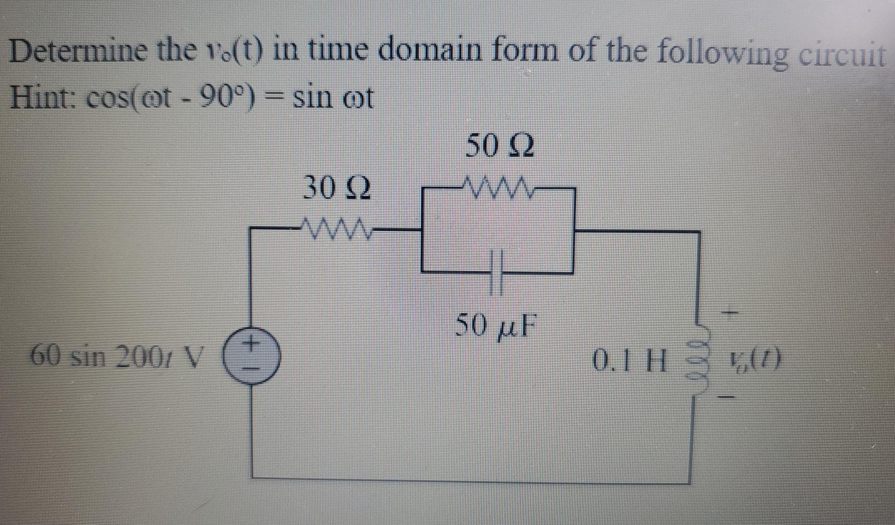 Solved Determine the ro(t) in time domain form of the | Chegg.com