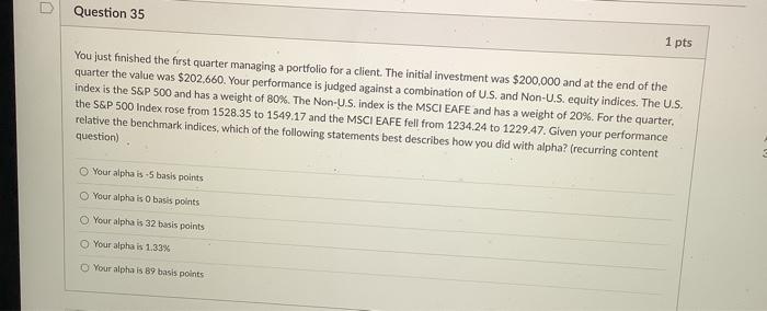Solved You just finished the first quarter managing a | Chegg.com