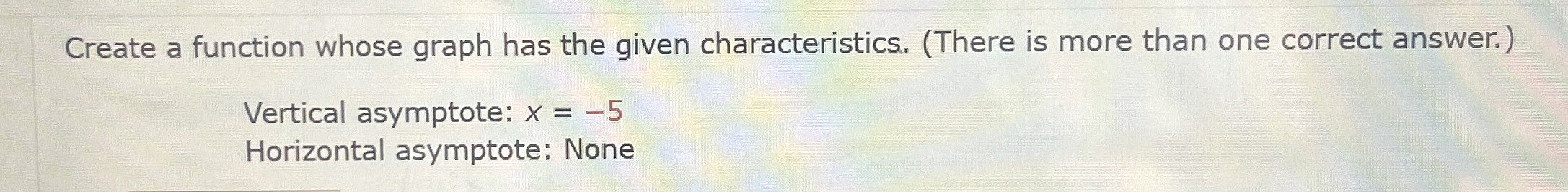 Solved Create a function whose graph has the given | Chegg.com