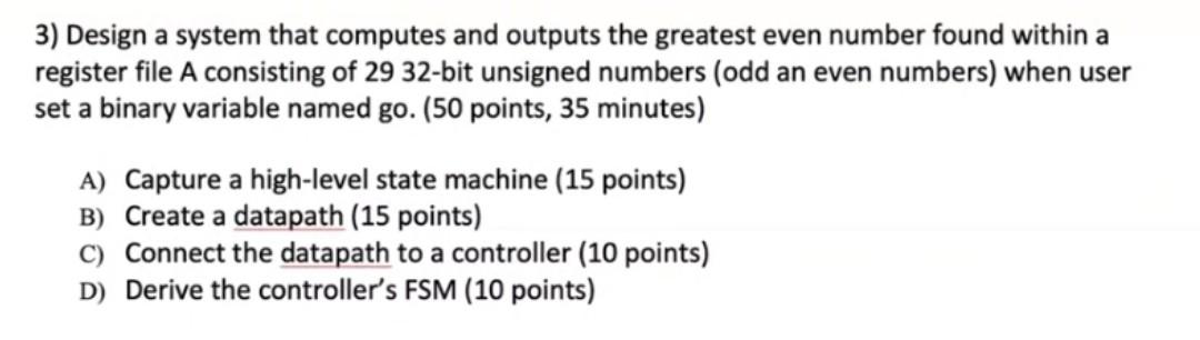 Solved 3) Design a system that computes and outputs the | Chegg.com