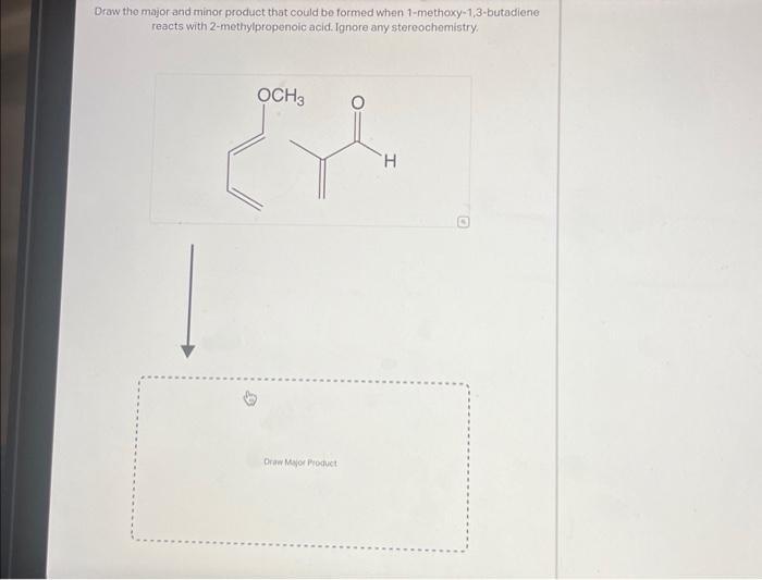 Solved Draw the major and minor product that could be formed | Chegg.com