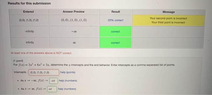 Solved Results for this submission Entered Answer Preview | Chegg.com