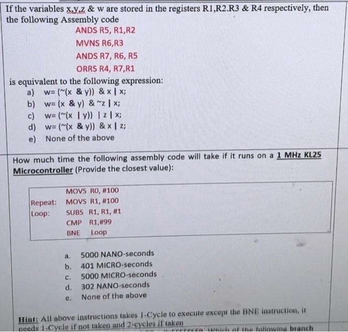 Solved Consider the memory map and the following assembly | Chegg.com