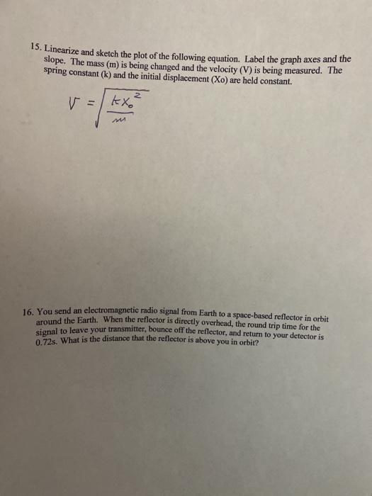 Solved 15. Linearize and sketch the plot of the following | Chegg.com