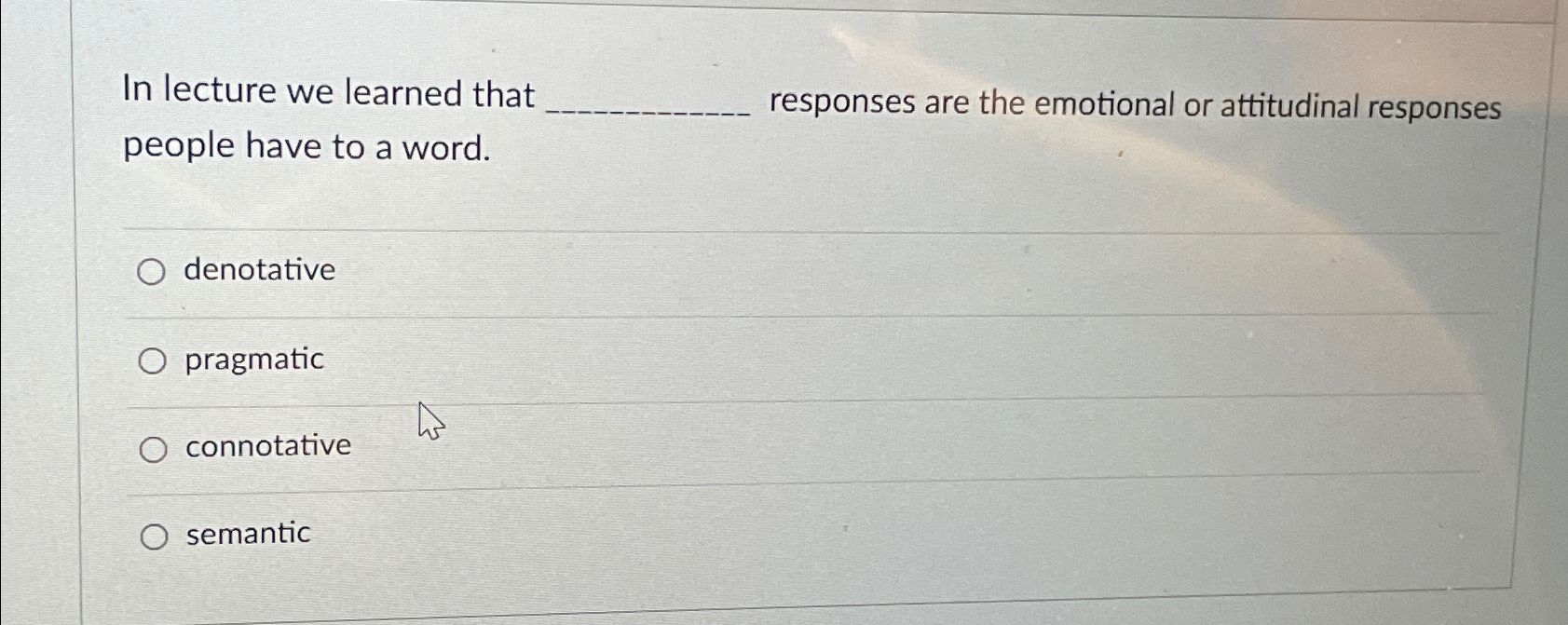 Solved In lecture we learned that responses are the | Chegg.com