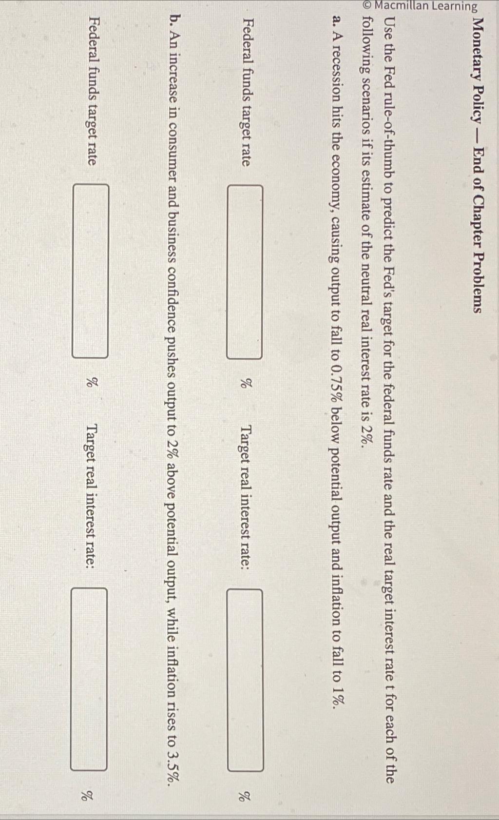 Solved Monetary Policy - ﻿End of Chapter ProblemsUse the Fed | Chegg.com