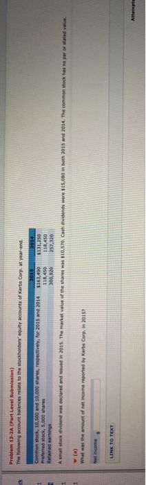 Solved Problem 13-2A (Part Level Submission) The following | Chegg.com