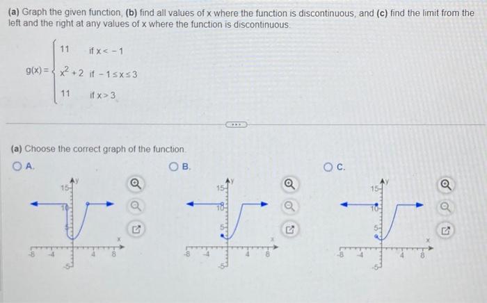 Solved Graph The Function Find All Values Of X Where The 