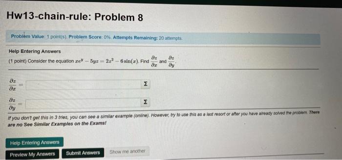 Solved Hw13-chain-rule: Problem 8 Problem Value: 1 point(s). | Chegg.com Solved Hw13-chain-rule: Problem 8 Problem Value: 1 point(s). | Chegg.com