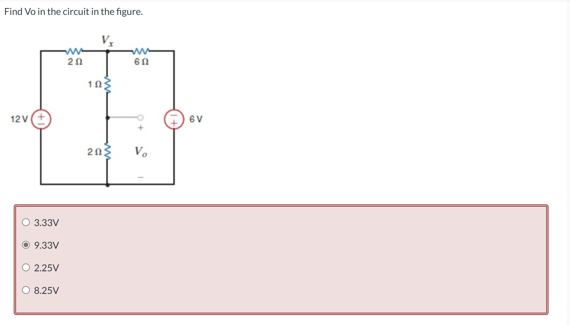 Solved find vo Find Vo in the circuit in the figure. | Chegg.com