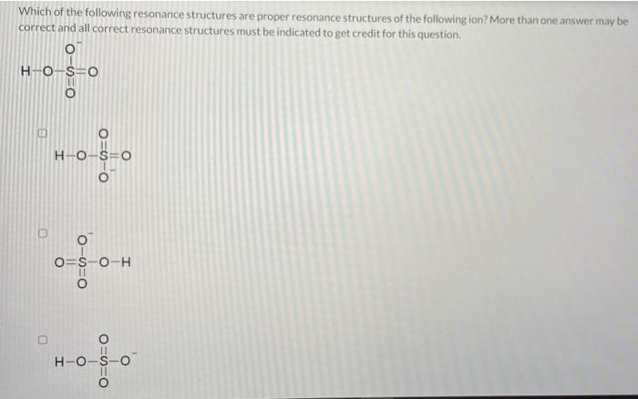 Solved Which of the following resonance structures are | Chegg.com