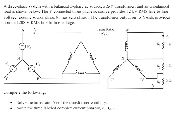 Solved A Three Phase System With A Balanced 3 Phase Ac