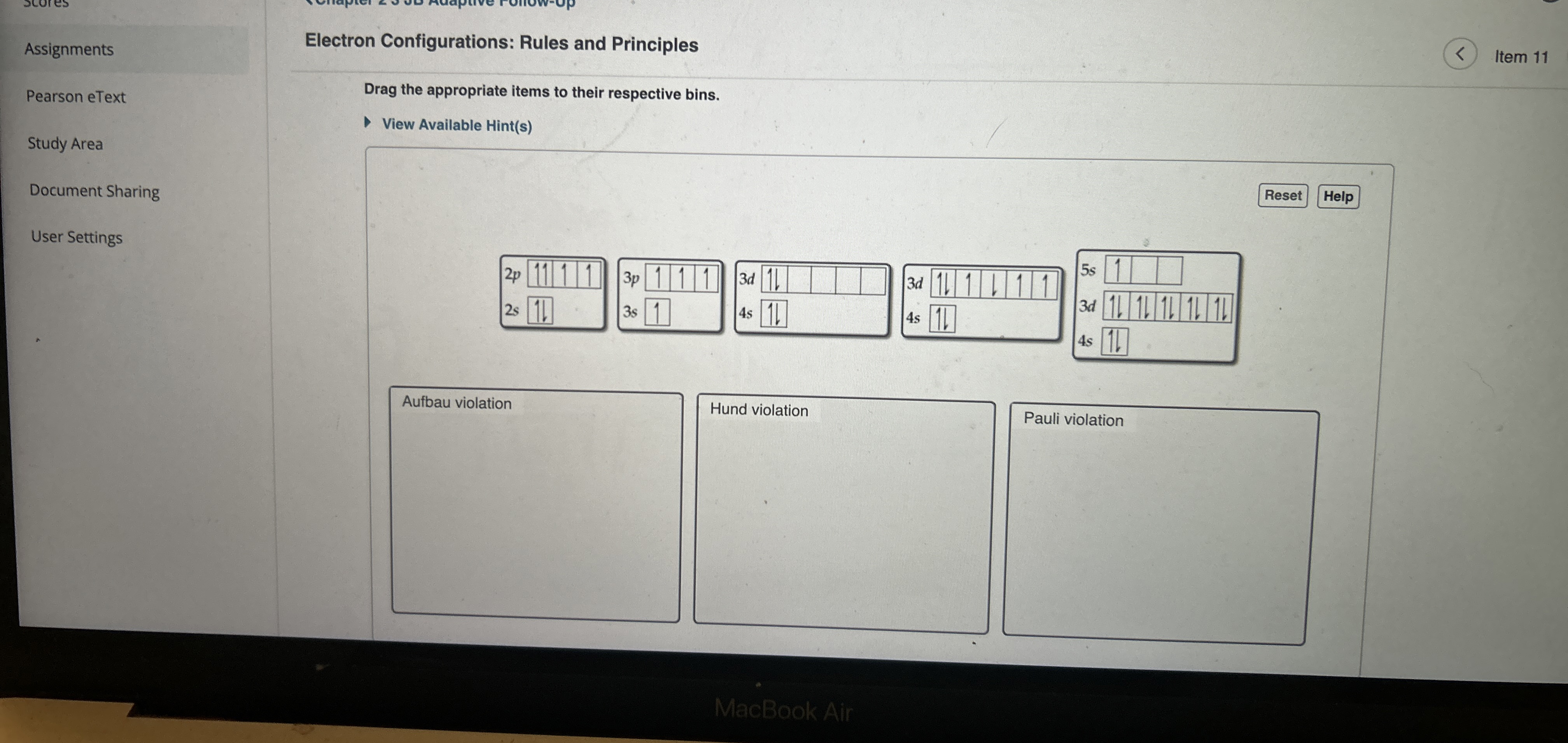 Solved Electron Configurations: Rules and PrinciplesDrag the | Chegg.com