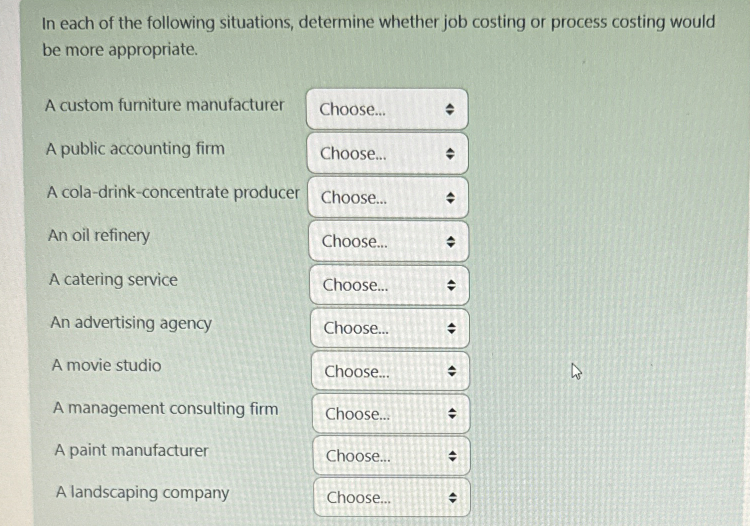 Solved In each of the following situations, determine | Chegg.com