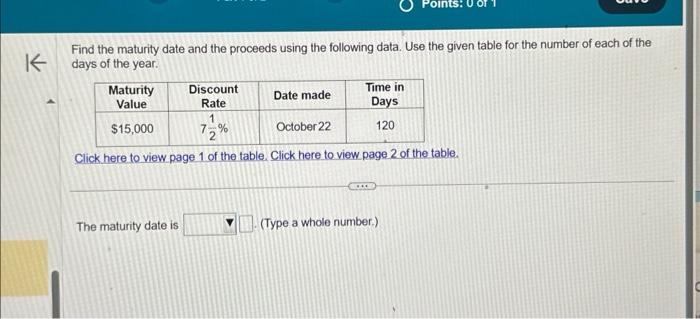 Solved Find the maturity date and the proceeds using the | Chegg.com