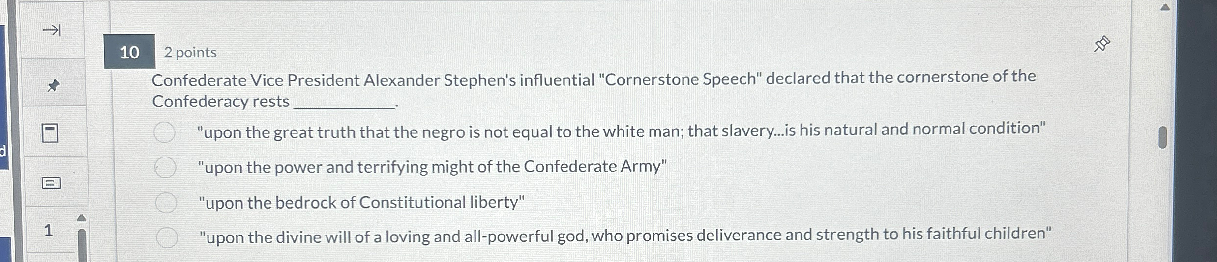 Solved 102 ﻿pointsConfederate Vice President Alexander | Chegg.com