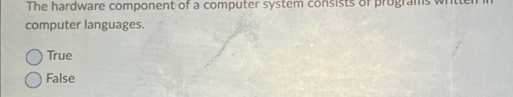 Solved The hardware component of a computer system consists | Chegg.com