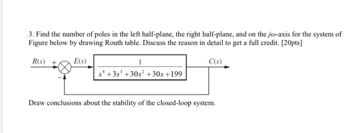 Solved 3. Find the number of poles in the left half-plane, | Chegg.com