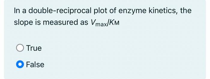 Solved In a double-reciprocal plot of enzyme kinetics, the | Chegg.com