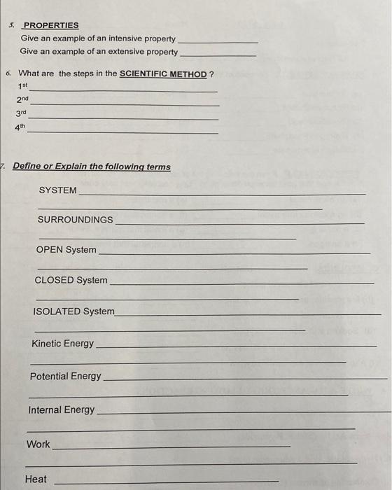 Solved s. PROPERTIES Give an example of an intensive | Chegg.com