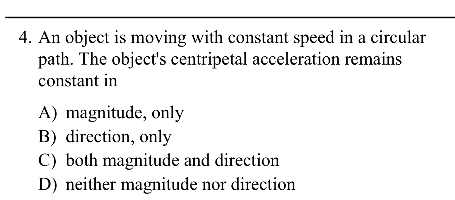 Solved (1)/(8) 4. ﻿An object is moving with constant speed | Chegg.com