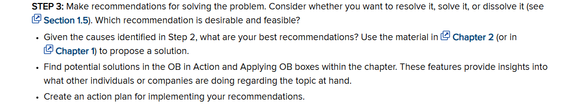 Solved STEP 3: Make recommendations for solving the problem. | Chegg.com