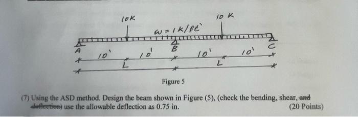 Solved 7 Using The Asd Method Design The Beam Shown In