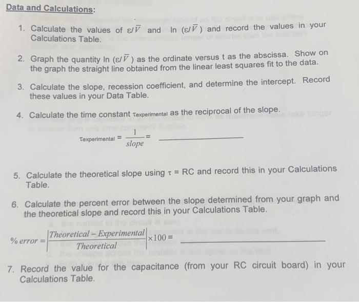 Solved Experiments RC Circuits and Time Constants Physics | Chegg.com