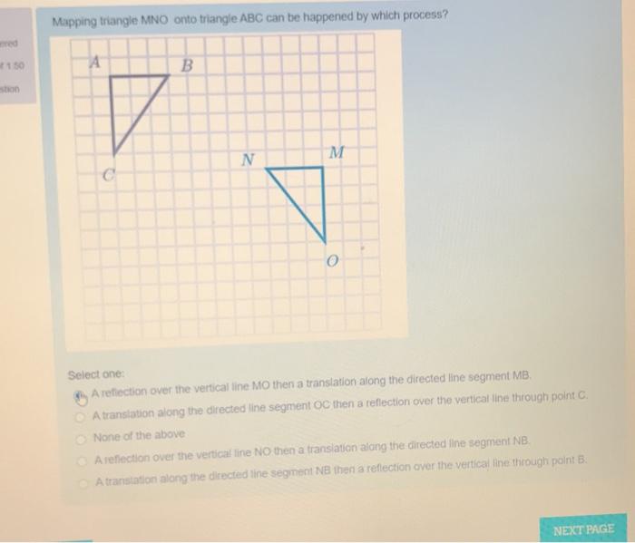 Solved Mapping triangle MNO onto triangle ABC can be | Chegg.com