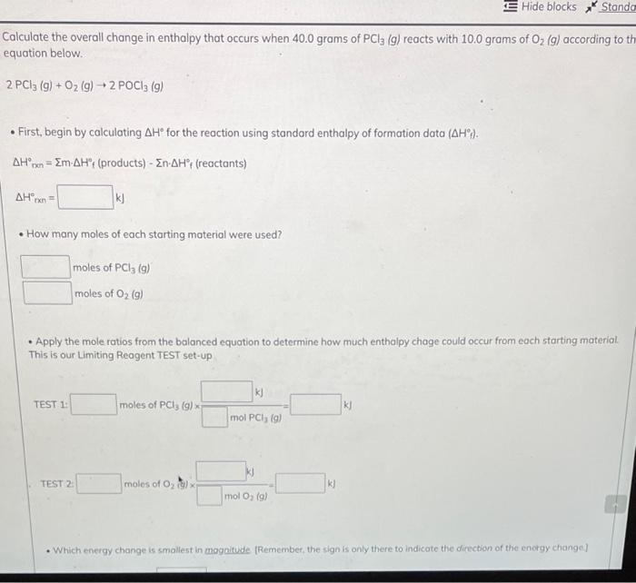 Solved Calculate the overall change in enthalpy that occurs | Chegg.com