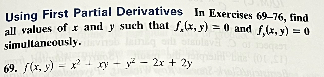 Solved Using First Partial Derivatives In Exercises 69, | Chegg.com