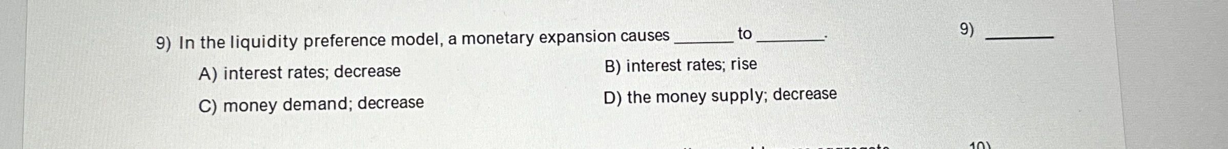 Solved In the liquidity preference model, a monetary | Chegg.com