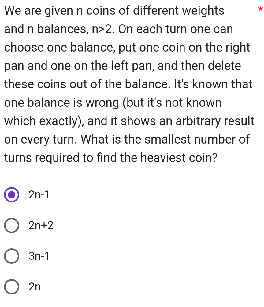 Solved We are given n ﻿coins of different weights and n | Chegg.com