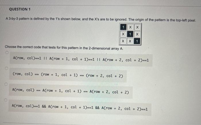 Solved A 3-by-3 pattern is defined by the 1 's shown below, | Chegg.com