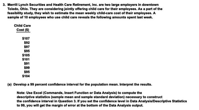 Solved 3. Merrill Lynch Securities and Health Care | Chegg.com